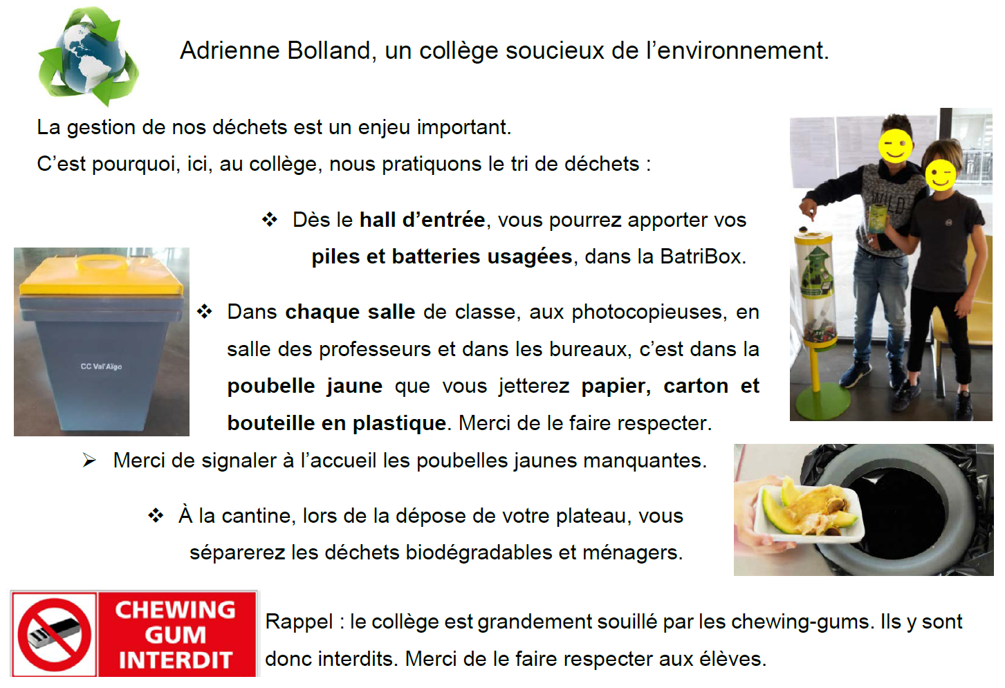 Gestion des déchets au collège - Notre démarche globale d'Education au ...